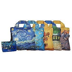 Envirosax Van Gogh Pouch Reusable Bag Polyester Shopping Grocery Bags Set of 5 Foldable Water Resistant