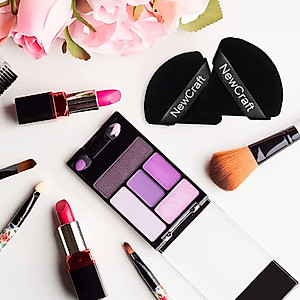 NewCraft 10 Pieces Powder Puffs Set for Face Makeup, Triangle Puff Soft Velour Loose Powder Mineral with Delicate Ribbon, Cosmetic Setting Puff Cute Beauty Make Up Tool