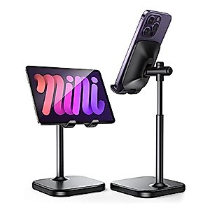 Lamicall Cell Phone Stand, Phone Holder - [Height Angle] Adjustable Mobile Phone Stand for Desk, Office, Compatible with iPhone 14 Plus, 13, Pro, Pro Max, Mini 12 11 X Xr XS, 4-10" Cellphone & Tablet