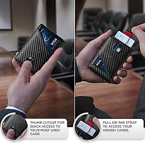 Suavell Slim Wallets for Men. RFID Money Clip Wallet, Slim Wallet, Thin Front Pocket Credit Card Wallet, Minimalist Bifold (Captain Black Pilot)