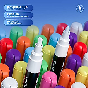SILENART White Liquid Chalk Markers - Chalk Markers White - White Dry Erase Markers Pen - for Chalkboard Signs, Windows, Blackboard, Glass - 3-6mm Chisel Tip, 3mm Fine Tip