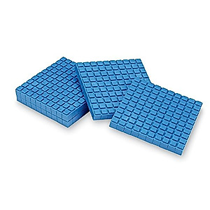 hand2mind Blue Plastic Interlox Connecting Base Ten Blocks Complete Set, Place Value Blocks, Counting Cubes for Kids Math, Math Manipulatives for Kids, Kindergarten Homeschool Supplies (Set of 322)