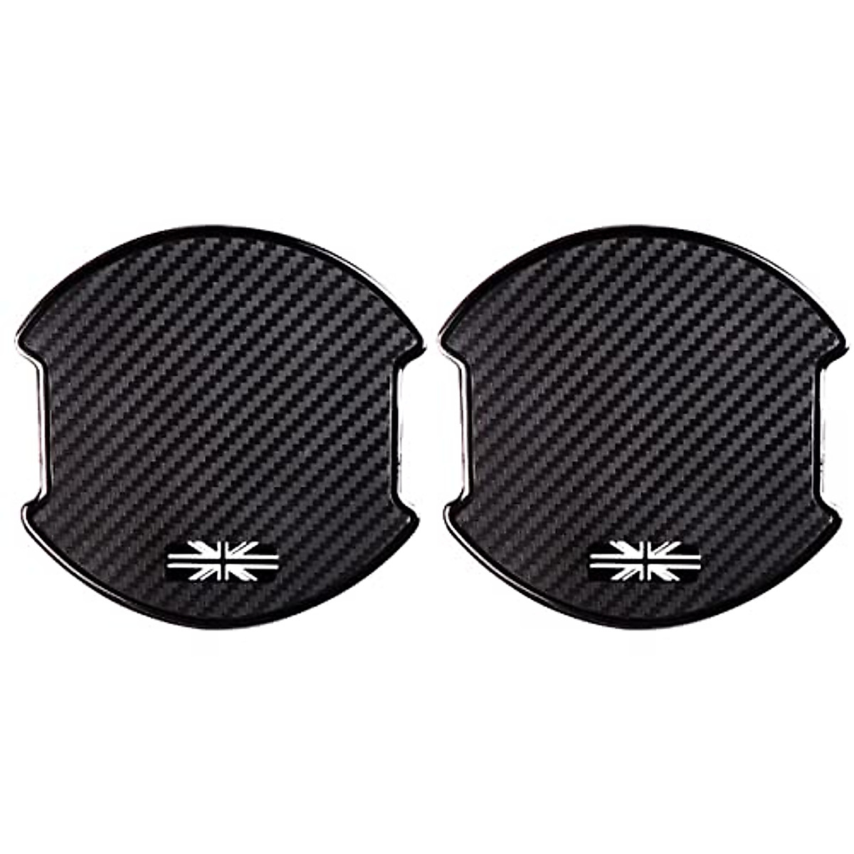 2 PCS Door Handle Protector, Union Jack Carbon Fiber Texture 3D TPU Stickers Car Door Scratches Protective Films Cover Pad for Mini Cooper R50 R52 R55 R56 R60 F54 F55 F56 F60