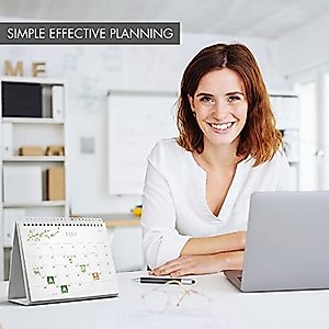Aesthetic Small Desk Calendar 2023 with Stickers - Runs From October 2022 until June 2024 - Beautiful Greenery 6" x 8" Flip Desktop Calendar for Easy and Effective Organizing