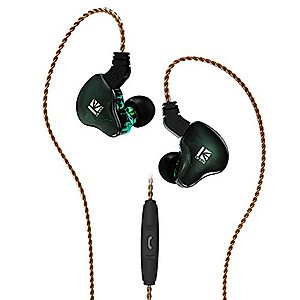 H HIFIHEAR KBEAR KS2 in Ear Monitors Earbuds, 1BA 1DD Stereo in Ear Earphones, HiFi IEM Headphone Headset Noise Cancelling Hybrid Earphone with Removable Cable for Running Walking (with mic, KS2 Cyan)