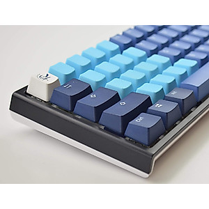 Big Chic Blank TPR Rubber Gaming Keycaps 4 Keys Set 1u for Cherry MX Mechanical Keyboards Compatible OEM (R3, Neon Blue)