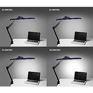 Neatfi XL 2,200 Lumens LED Task Lamp, 24W, 117 Pcs SMD LED, 23 Inches Ultra Wide Lamp, 4 Level Brightness Dimmable, Eye-Caring LED Lamp, Glare Free (Non-CCT with Clamp, Black)