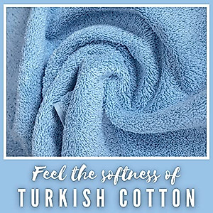 Monogrammed Bath Sheet Towels for Bathroom, Hotel, Spa, Pool, Super Soft, Highly Absorbent Turkish Towel 100% Cotton Oversized 40 x 80 Extra Large Jumbo Decorative Personalized Bath Sheets, Blue