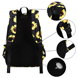 Imyth Backpack for Teen Girls, Kids, Cute Colorful Bookbag School Daypacks for Elementary Middle Students,Sunflower