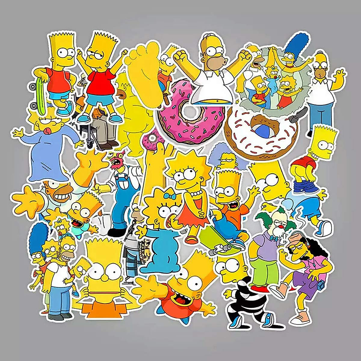 Simpson Family Vinyl Waterproof Stickers 50pcs Pack Computer Car Skateboard Motorcycle Bicycle Luggage Guitar Bike Decal Best Gift for Kids (Simpson Family)