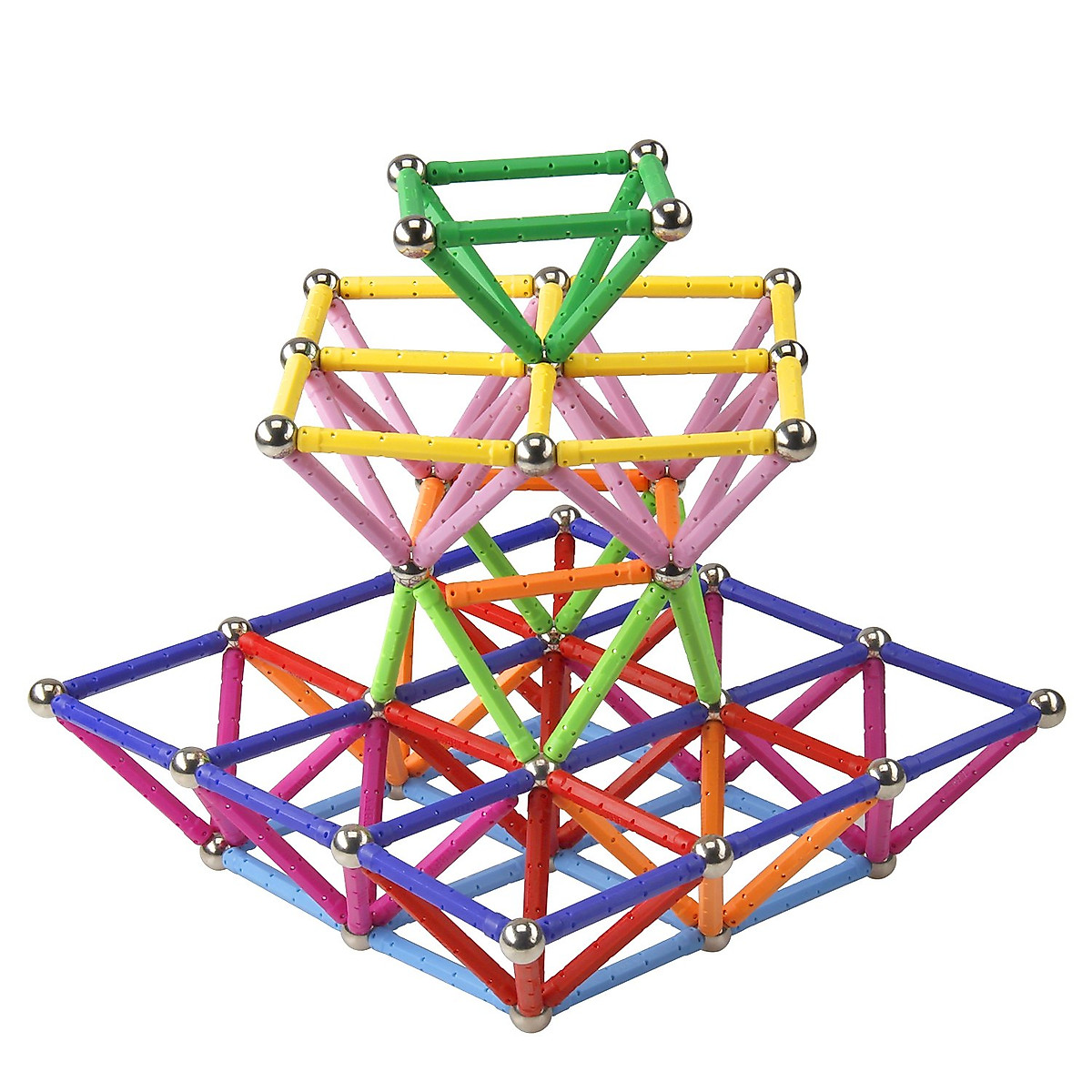 MONILON 160 Pcs Magnet Building Sticks Kids Toys, Lengthen Magnetic Construction Building Blocks Set 3D Brain Training Learning Educational DIY STEM Toys