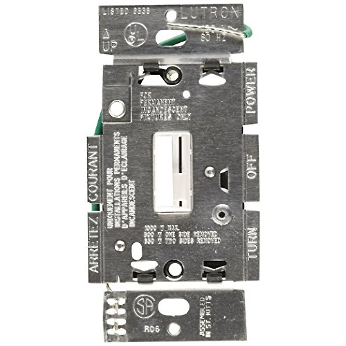 Lutron CN-10P-WH Ceana Single Pole 1000W Preset Dimmer, White