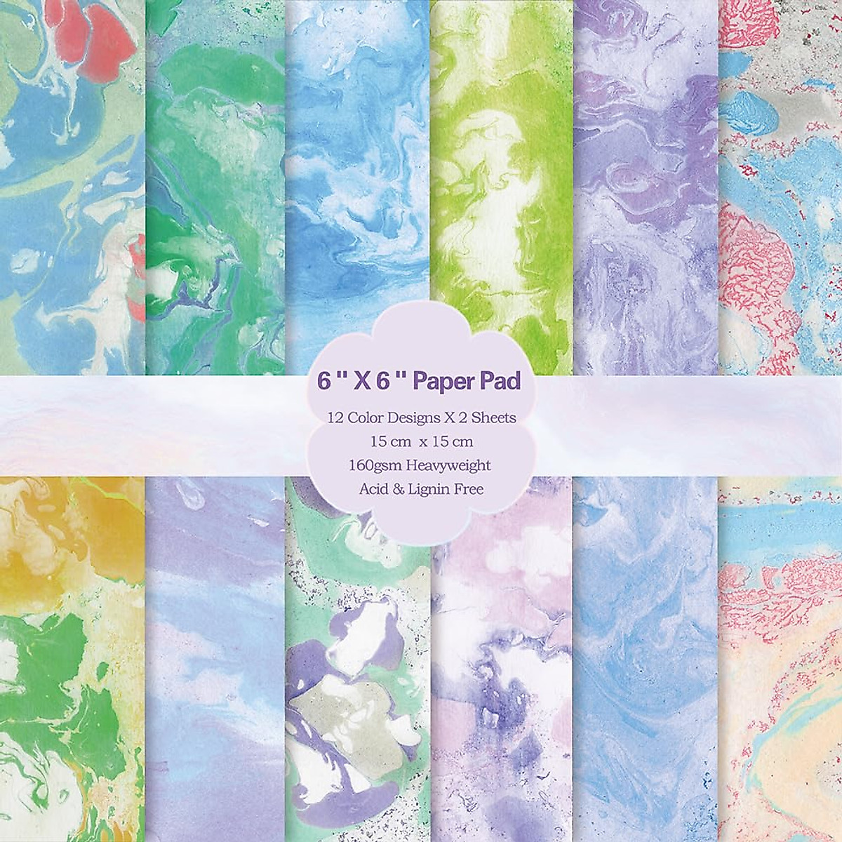 6x6” 160gsm cardstock Single Sided Scrapbooking 24 Paper Pad vintage decoupage scrapbook kit patterned paper junk journal supplies journaling supply scrap paper crafting Halo Staining