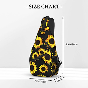 HOCLOCE Sunflowers Sling Backpack Crossbody Shoulder Bag Travel Hiking Daypack Chest Bags For Women Men