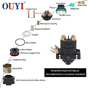 OuYi Starter Solenoid Relay 4 Terminal for Marine Mercury 89-850188T1 89-850187T1 89-818997A1 89-818999A2 65W-81941-00-00 20HP 25HP 40HP 45HP 50HP 55HP 60HP 65HP 70HP 80HP 90HP
