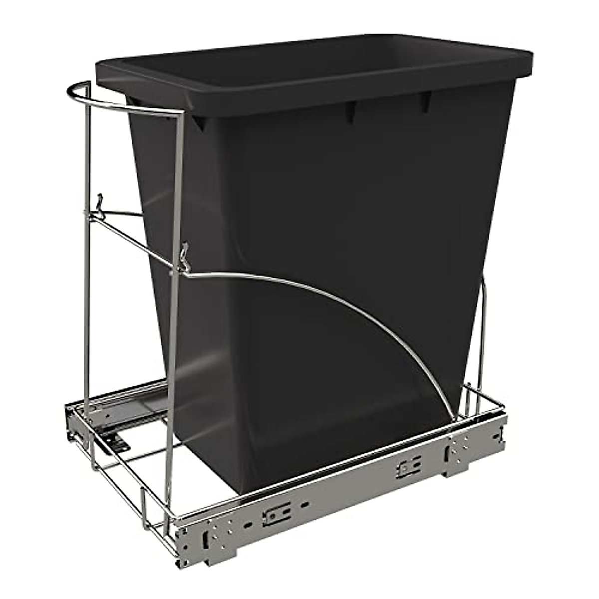 Tanamu Pull Out Trash Can Under Cabinet,Under Sink Heavy Duty Trash can，Roll-Out Sliding Adjustable Rack for Kitchen Trash Can,Chrome (Trash Can Not Included)