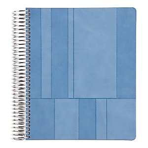 Erin Condren 7" x 9" Platinum Coiled Focused Teacher Lesson Planner (August 2023 - July 2024) - Blue Stripe Vegan Leather Cover - 80 Lb. Thick Mohawk Paper, 12 Month Calendar