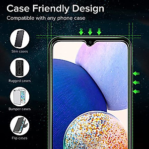 ivoler [3+3 Pack] Tempered Glass for Samsung Galaxy A14 4G / 5G Screen Protector 6.6'' [3 Pack] with [3 Pack] Camera Lens Protector with [Alignment Frame], Anti-Scratch Case Friendly HD Clear Film