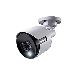 Lorex 5MP Super HD Weatherproof Indoor/Outdoor Add-On Analog Bullet Security Camera w/Warning Light and Remote-Triggered Sirens & Color Night Vision(Renewed)