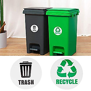 Jeanoko 18/Set Recycle Decal Recycle Sticker Trash Label Sticker Waterproof Trash Classification Sticker for Cans Garbage Containers Bin