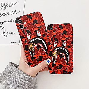 Hoolcase iPhone 7/iPhone 8/iPhone SE Soft Case for Shark Face/Shark Teeth Fans Girls Kids Boys, Cartoon Cute Fun Funny Shockproof TPU Protective Non-Slip 4.7 Inch Case for iPhone 7/8/SE 2020 (H-YU)