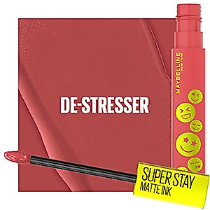 Maybelline Super Stay Matte Ink Liquid Lip Color, Moodmakers Lipstick Collection, Long Lasting, Transfer Proof Lip Makeup, De-Stresser, Mauve Nude, 1 Count