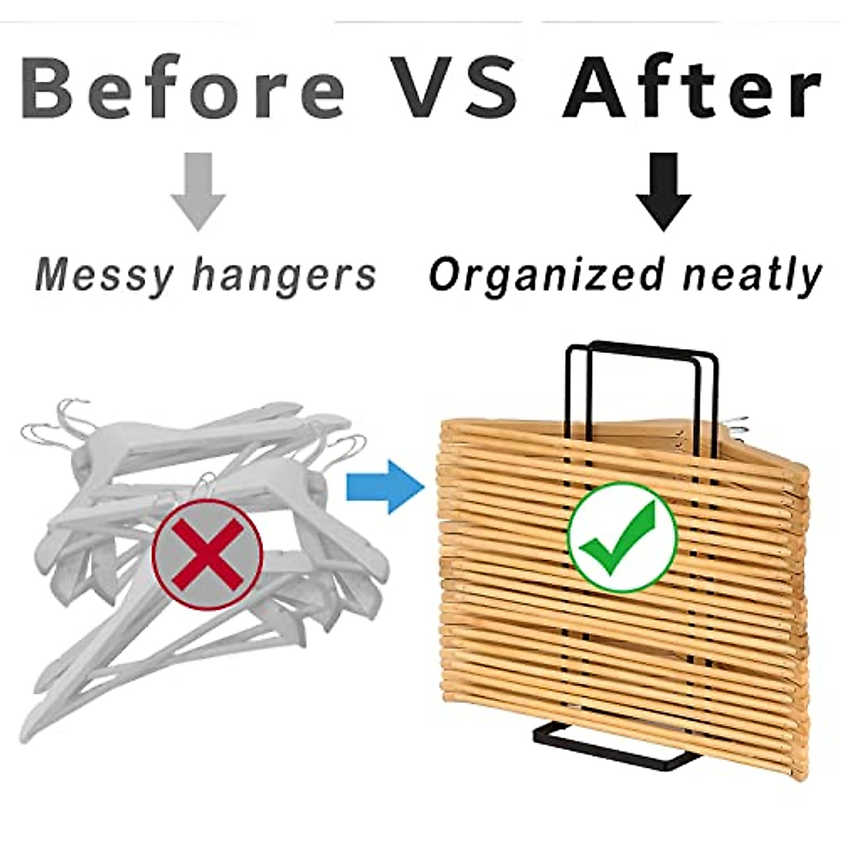 Hanger Organizer Stacker Clothes Storage Stand for Laundry Room Closet Space Saving Sturdy Adult Baby Clothes Rack Holder Black Holds up 90 Wire Hangers