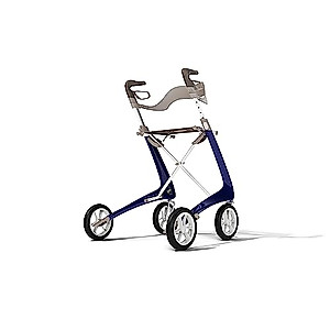 Medline byACRE Ultralight Carbon Fiber Rollator with Backrest, Blue