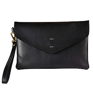 Ancicraft Wristlet for Women Leather Purse Wallet Envelope Clutch Handbags Black