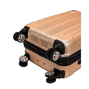 Rockland London Hardside Spinner Wheel Luggage, Champagne, 3-Piece Set (20/24/28)