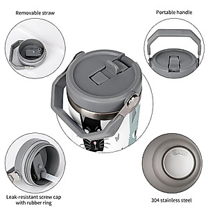 30oz Stainless Steel Insulated Tumbler with Flip Lid & Straw, Leakproof Travel Mug for Car, Black And White Cats Double Wall Vacuum Thermal Coffee Cup with Handle, Spill-Proof Design for Hot/Cold Drin