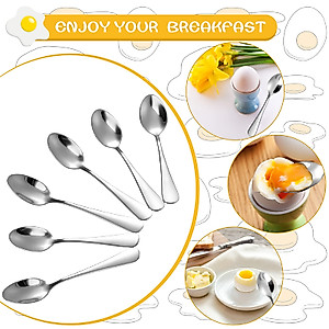 6 Pieces Demitasse Spoon Espresso Spoons Stainless Steel Small Dessert Spoon Egg Spoon 5 Inches Tasting Silver Little Baby Spoons for Soft Boiled Egg Coffee Tea