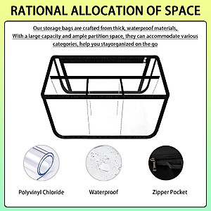 6Pcs Clear Beach Bag Organizer Accessories 17.7X10.5X8in for Bogg Bag X Large Storage Bag, with Insert Phone Holder and Hooks key Holder for Bogg Bag Organizing Your Bag and Divide Spac