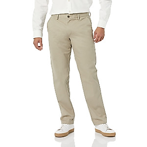 Amazon Essentials Men's Straight-Fit Wrinkle-Resistant Flat-Front Chino Pant, Khaki Brown, 40W x 32L