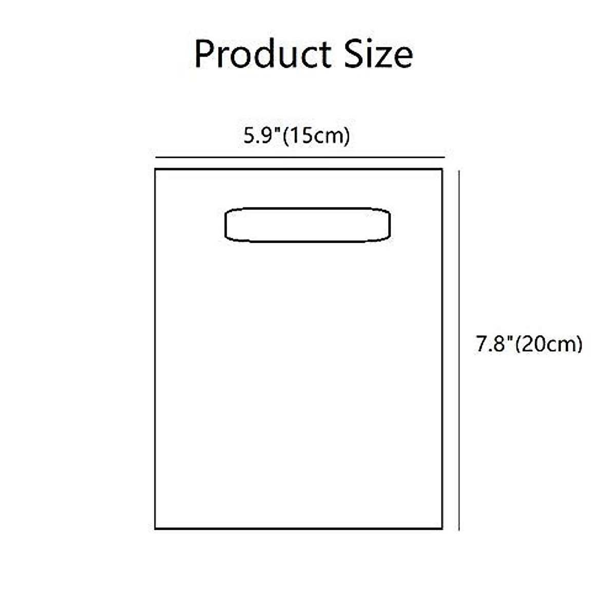 ysmile Plastic Shopping Bag for Business Small Merchandise Bag with Handle Retail Die Cut 5.9"x7.8" 50 ct - Black Little Bag