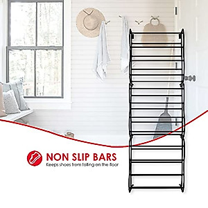 Home Basics OTD 36 Pair Shoe Rack, Black