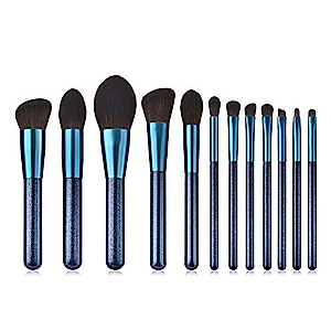 Silicone Shower Hair Brush Eyeliner Cheek Brush Cosmetic Brow 12Pcs Powder Set Tool Eyeshadow Makeup Brush Ring Cover