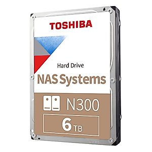 Toshiba 6TB N300 Internal Hard Drive - NAS 3.5 Inch SATA HDD Supports Up to 8 Drive Bays Designed for 24/7 NAS Systems, New Generation (HDWG480UZSVA)