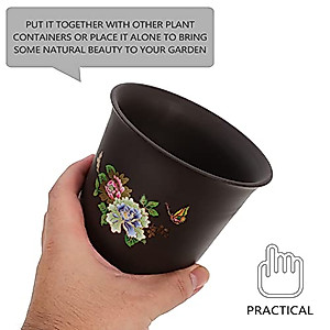 Veemoon Zisha Flower Pot Bonsai Planter: Chinese Purple Clay Plant Pot Succulent Cactus Planter Container for Home Office Desk Shelf Decor Style 1