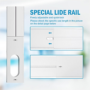 YoleShy Portable Air Conditioner Window Kit with Coupler Adjustable Window Seal for AC Unit, Sliding AC Vent Kit for Exhaust Hose, Universal for Ducting with 5.9 Inches Diameter