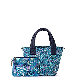 Sakroots Culver Small Tote in Eco-Twill, Crossbody Bag, Royal Blue Seascape Woven