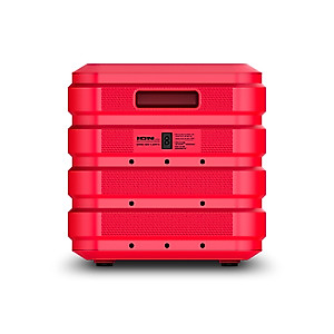 ION Game Day Lights Portable Bluetooth Party Speaker with Karaoke Microphone Lights and Radio for Birthday, Pool Party, BBQ – Powerful, 50W (Red)