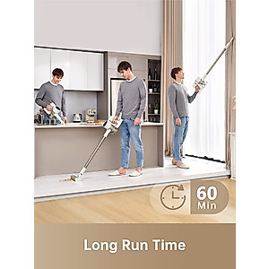 DREAME R10 Cordless Vacuum Cleaner, 120AW Powerful Stick Vacuum with Led Headlights, Anti-Tangle Brush, Up to 60 Mins Rechargeable Battery, Handheld Vacuum Deep Clean Hair, Hard Floor, Carpet