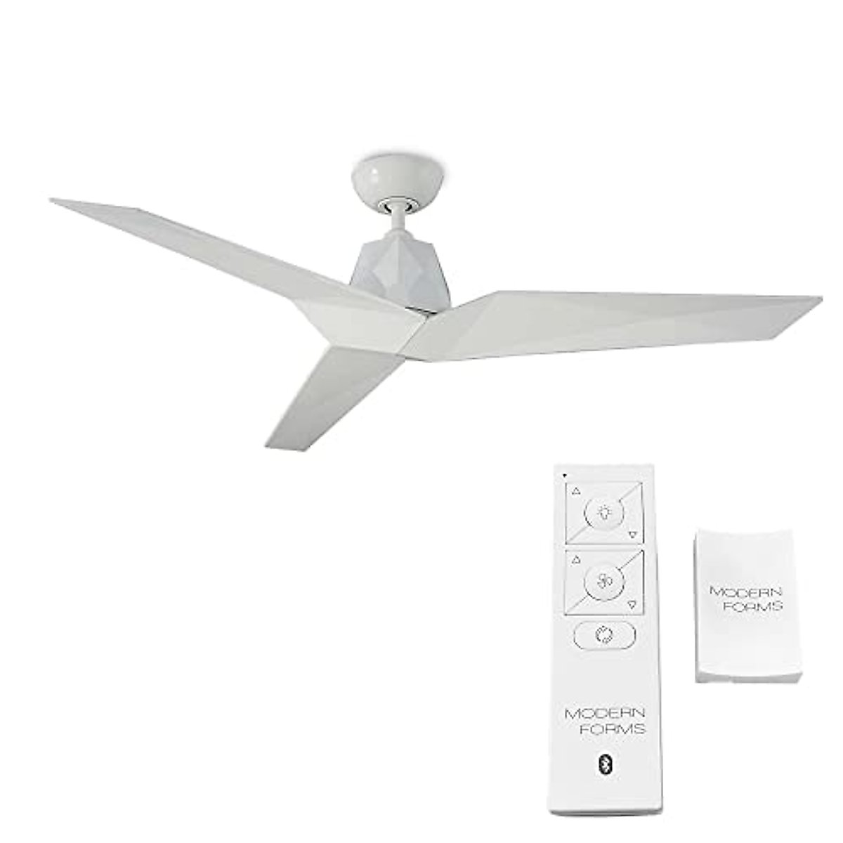 Vortex Smart Indoor and Outdoor 3-Blade Ceiling Fan 60in Gloss White with Remote Control works with Alexa, Google Assistant, Samsung Things, and iOS or Android App