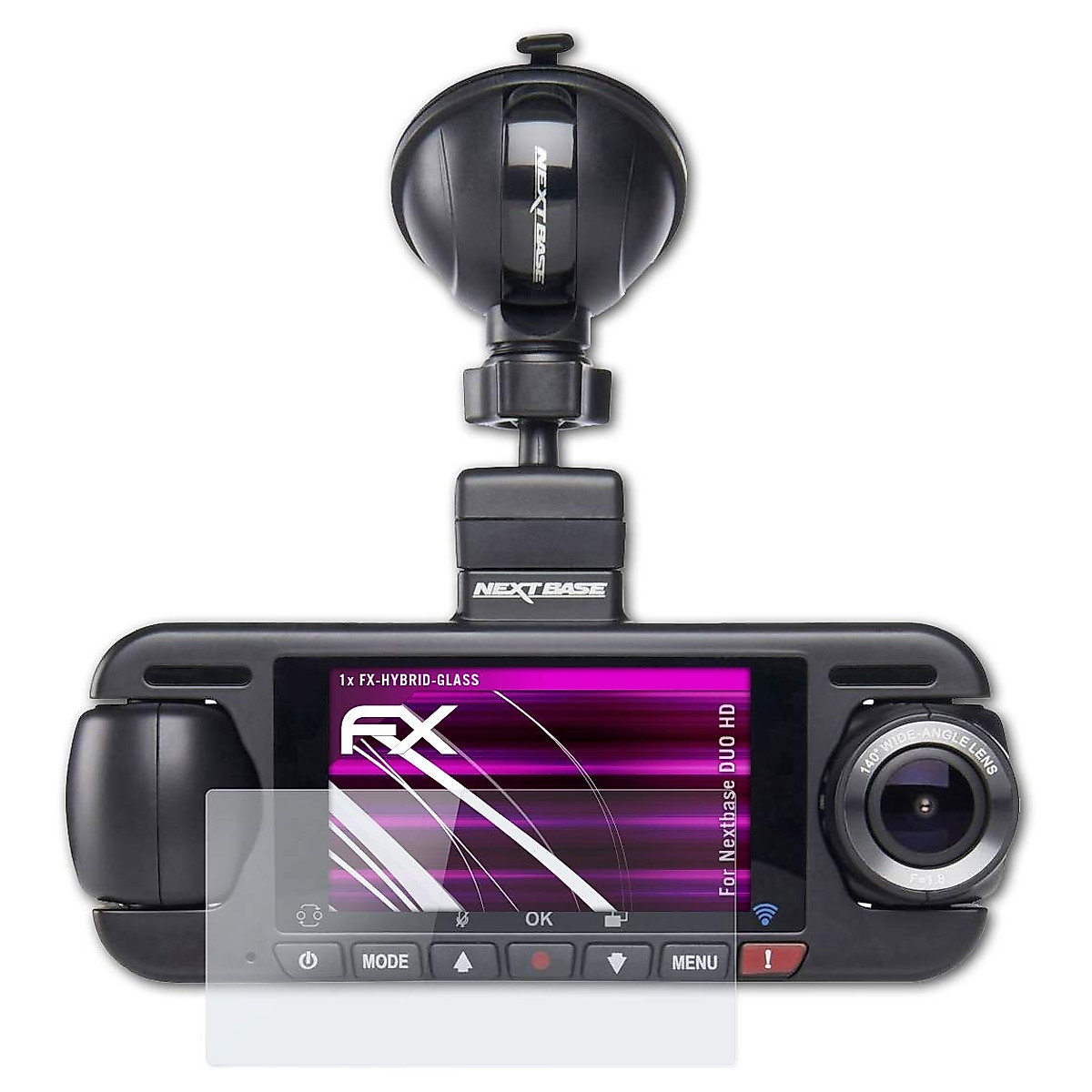 atFoliX Plastic Glass Protective Film compatible with Nextbase DUO HD Glass Protector, 9H Hybrid-Glass FX Glass Screen Protector of plastic