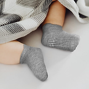 BOOPH Non Slip Toddler Socks Baby Boys Girls Anti Skid Grip Socks 3-5T Black