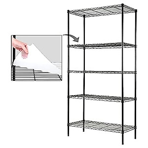 Catalina Creations 5-Shelf Shelving Unit with Shelf Liners Adjustable Storage Shelf Metal Storage Rack Wire Shelving Unit 750Lbs Capacity for Kitchen and Garage (30W x 14D x 60H)