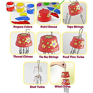 Dan&Darci Wind Chime Making & Painting Kit - Arts and Crafts Gift for Girls & Boys Ages 6, 7, 8, 9, 10-12 - Birthday & Easter Gifts for Kids - Kid Art & Craft Kits - DIY Stuff for Girl Age 6-12