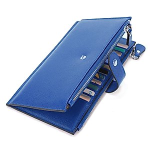 YALUXE Wallet for Women RFID Blocking Genuine Leather Multi Slots Organizer with Zipper Pocket Credit Card Holder Bifold