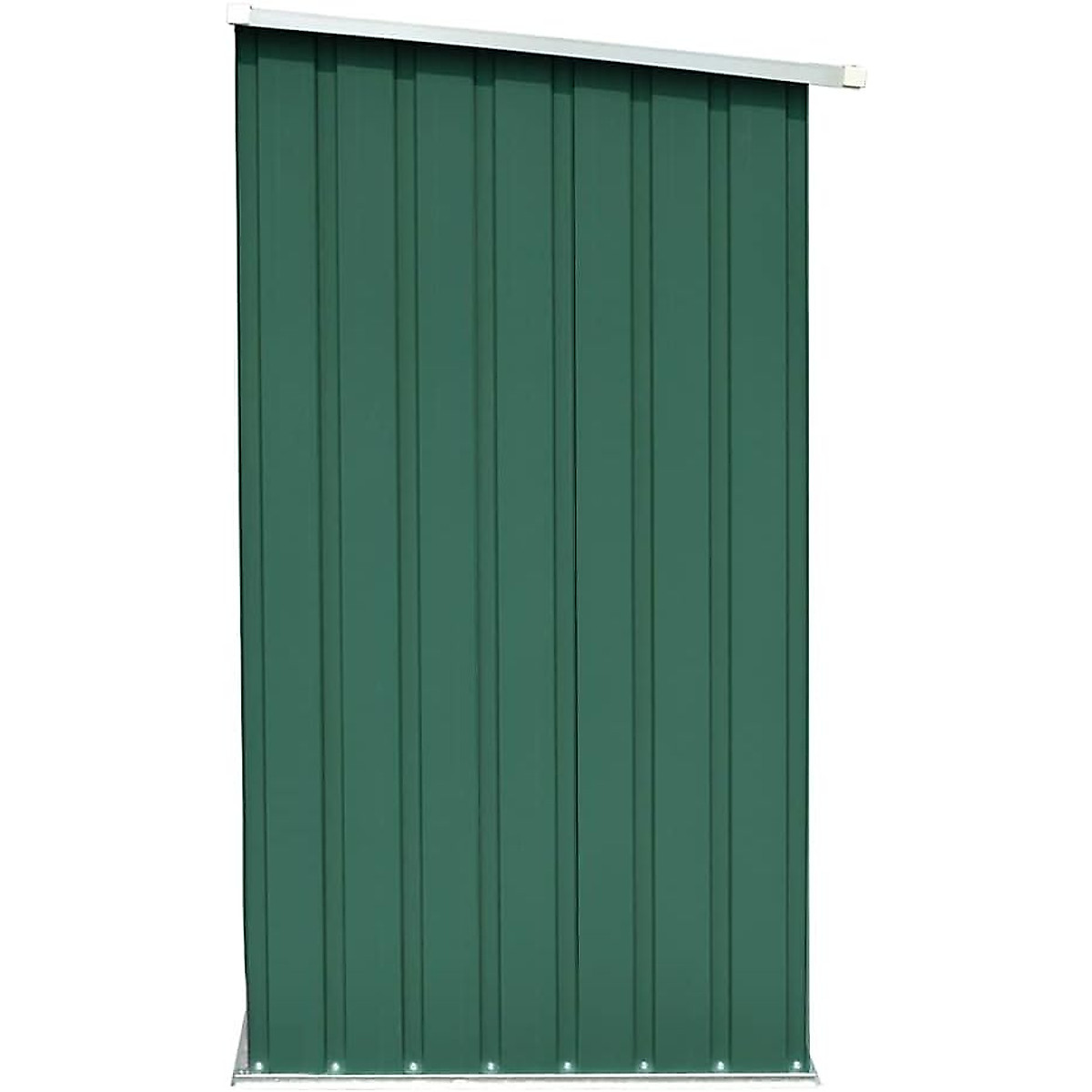 vidaXL Garden Firewood Storage Shed- Galvanized Steel Green Log Shed- Compact Outdoor Wood Storage Solution- 64.2"x32.7"x60.6"- Durable and Easy to Assemble